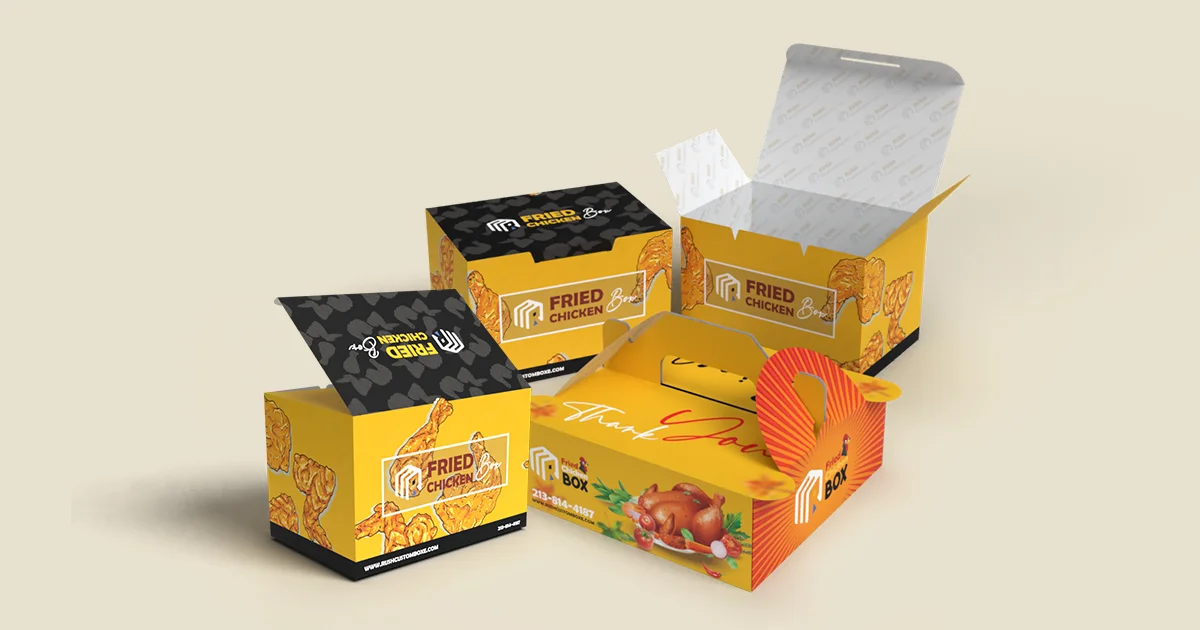 Eco-Friendly Branded Fried Chicken Boxes | Custom Takeout Packaging