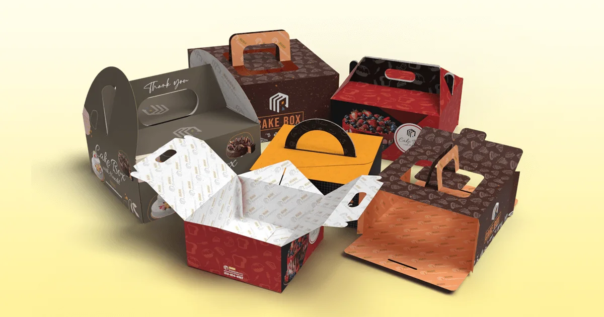 Custom Cake Boxes with Handles | Personalized Cake Carriers