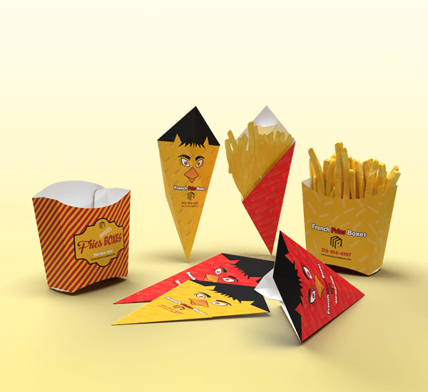 Custom French Fries Boxes, Pouches & Cone Holders | RCB