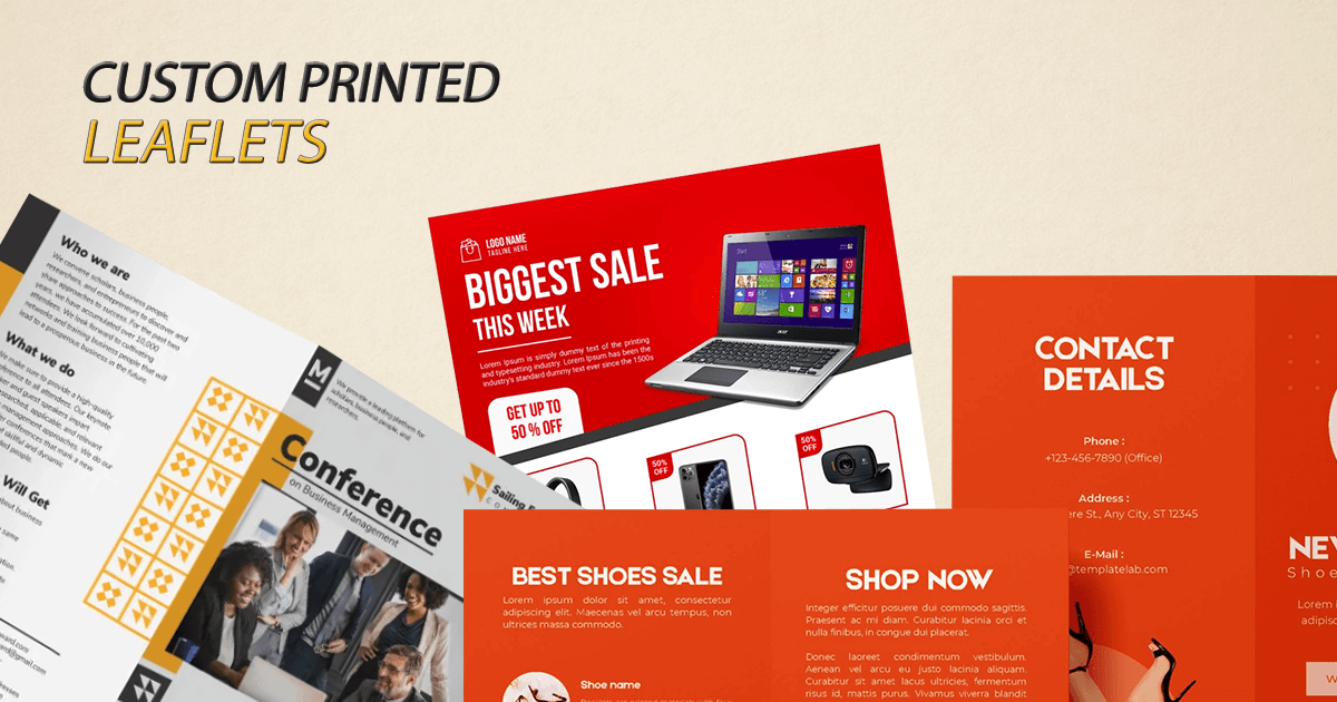 Custom-Printed Leaflets | RushCustomBoxes